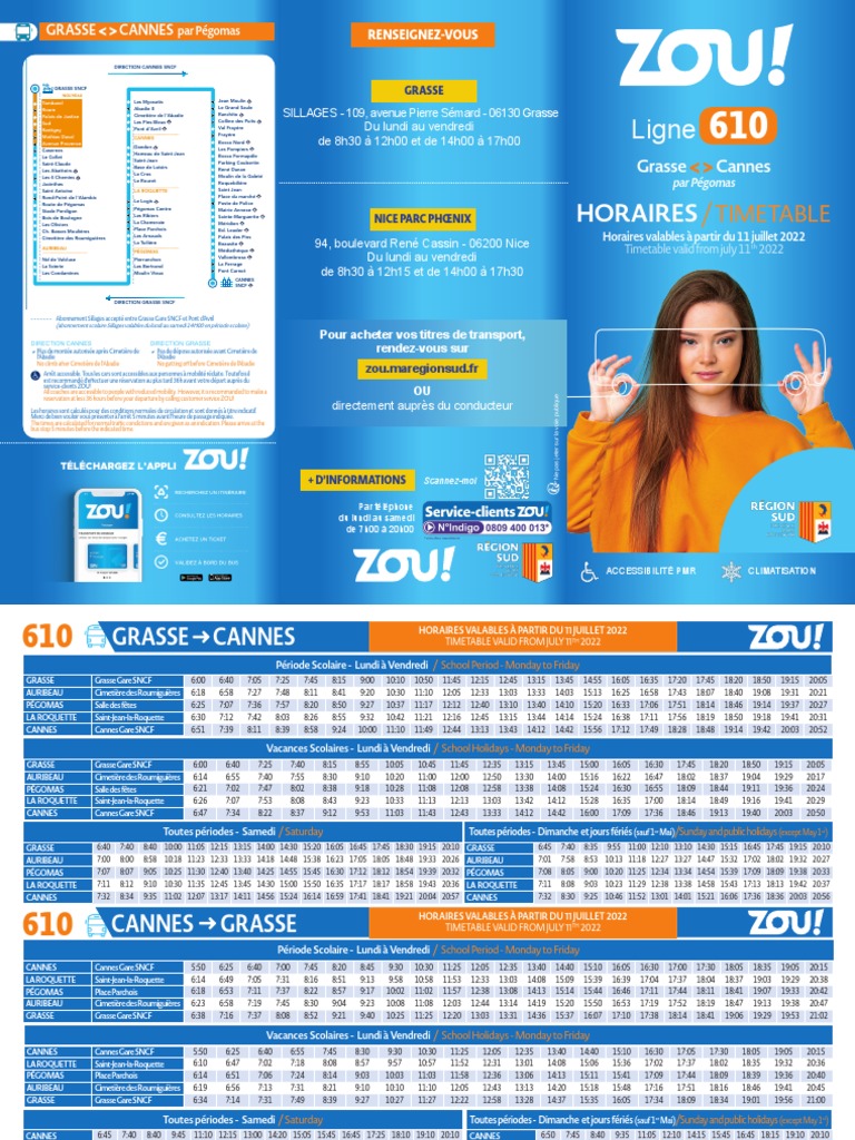 Horaires Bus 610 Grasse-Cannes | PDF