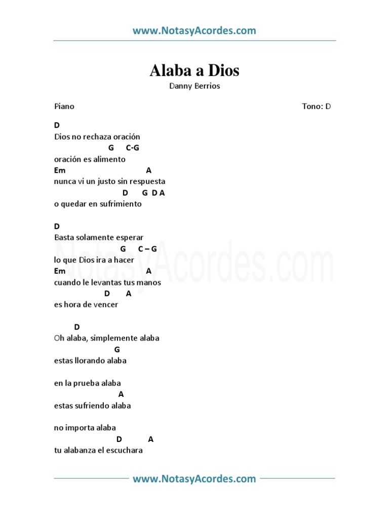 Alaba A Dios Danny Berrios | PDF