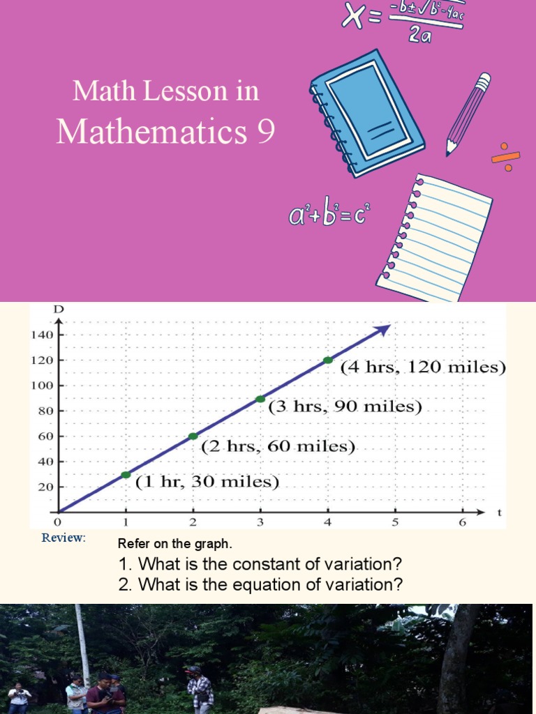 Math 9 Lesson Inverse Variation | PDF | Speed | Mathematics
