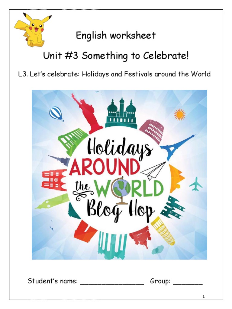 Celebrating Holidays Worldwide Worksheet | PDF | Communication | Cognition
