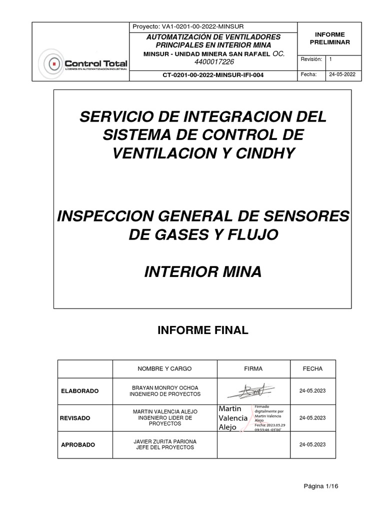 CT 0201 00 2022 Minsur Ifi 004 | PDF | Scada | Ciencias fisicas