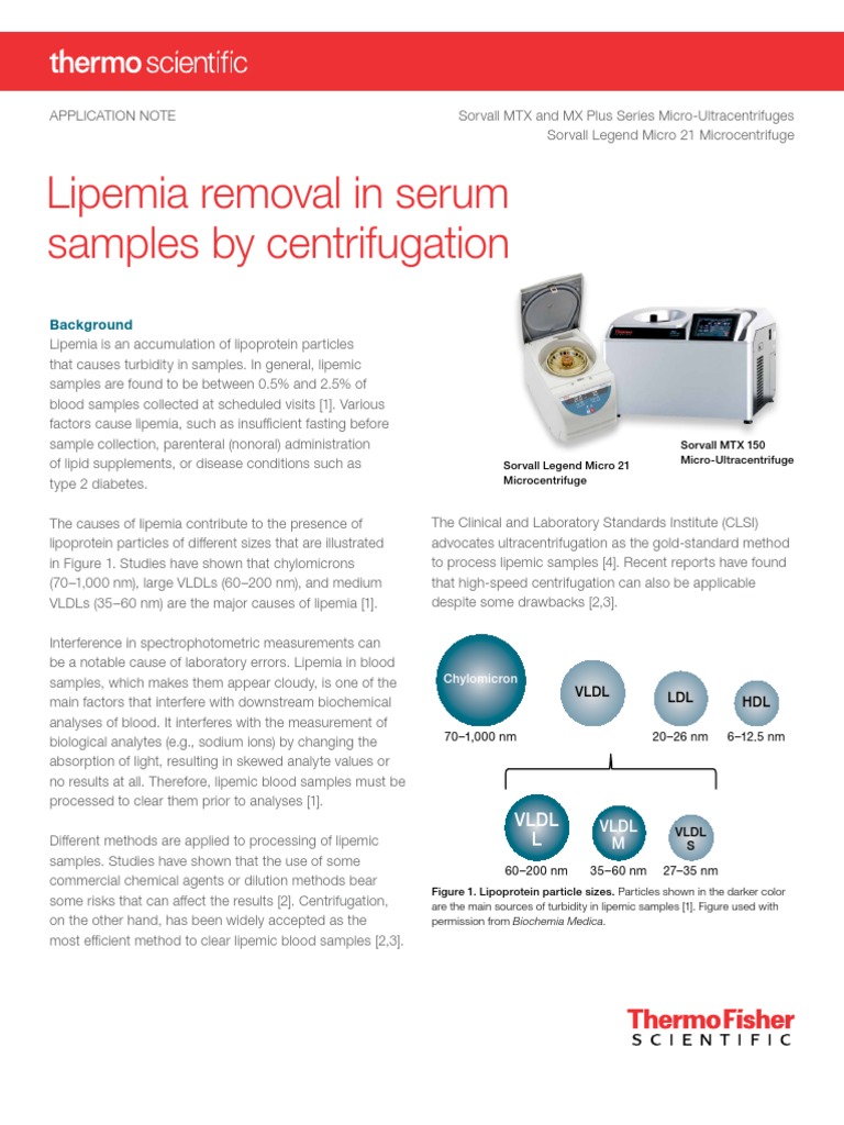 COL25221 0621-Ultracentrifuge AppNote - LipemiaSample | PDF | Centrifugation | Lipoprotein