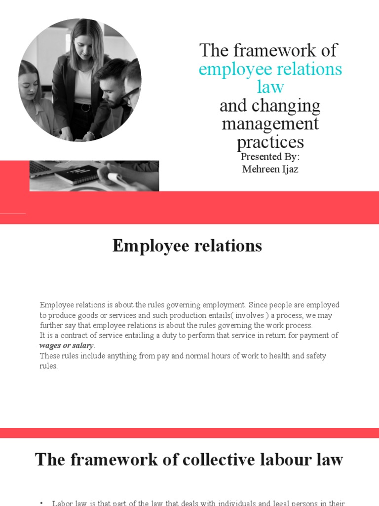 Framework of Employee Relations Law and Changing Management Practices ...