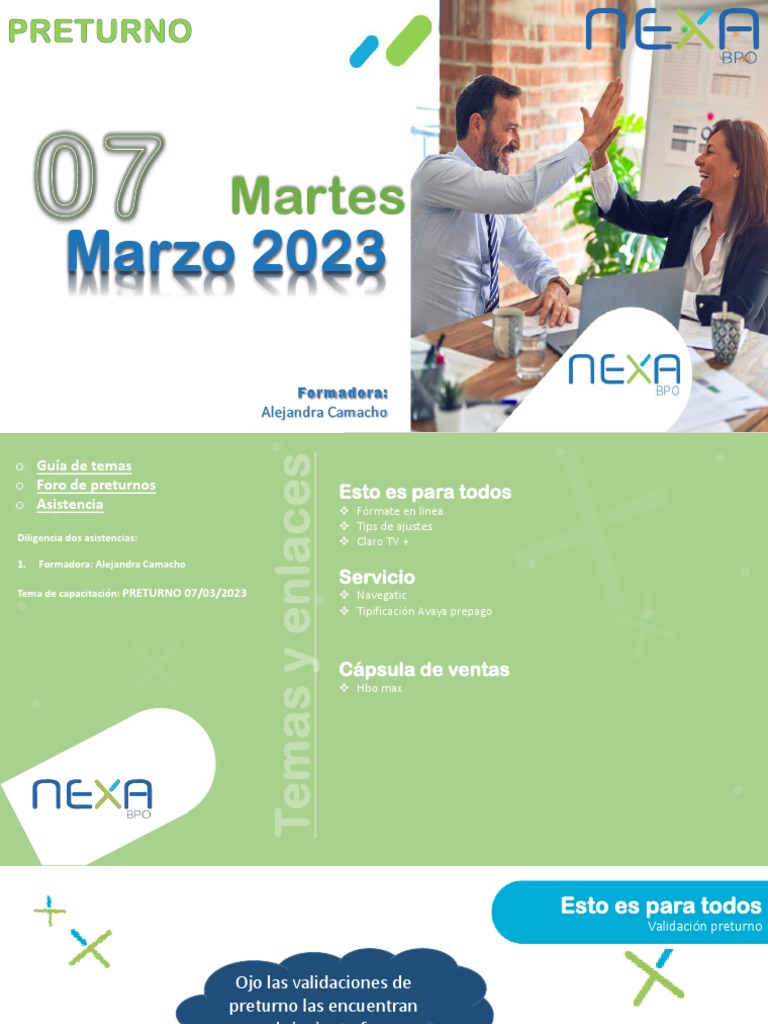 Preturno Transversal 07 de Marzo 2023 Nexa Bpo | PDF | Teléfonos móviles