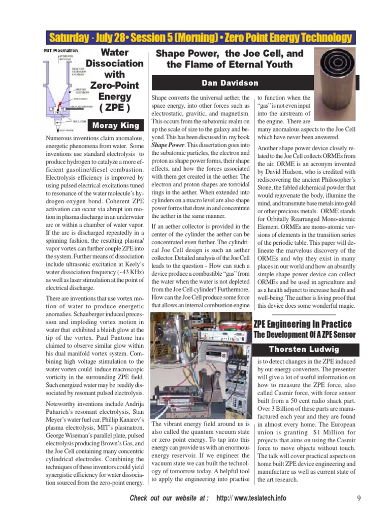 Water Disassociation Using Zero Point Energy Zpe Moray King Hho Joe