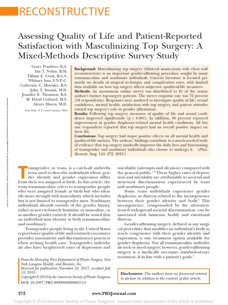 Assessing Quality of Life and Patient-Reported Satisfaction With ...