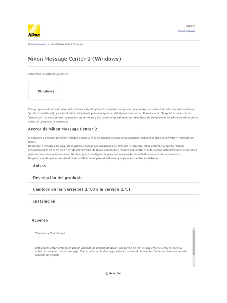 Actualizacion Nikon | PDF | Software | Familias de sistemas operativos