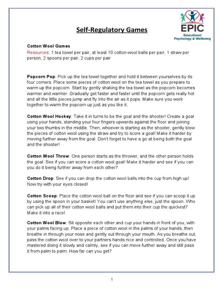 Engaging Self-Regulatory Games for Kids | PDF | Self-Improvement