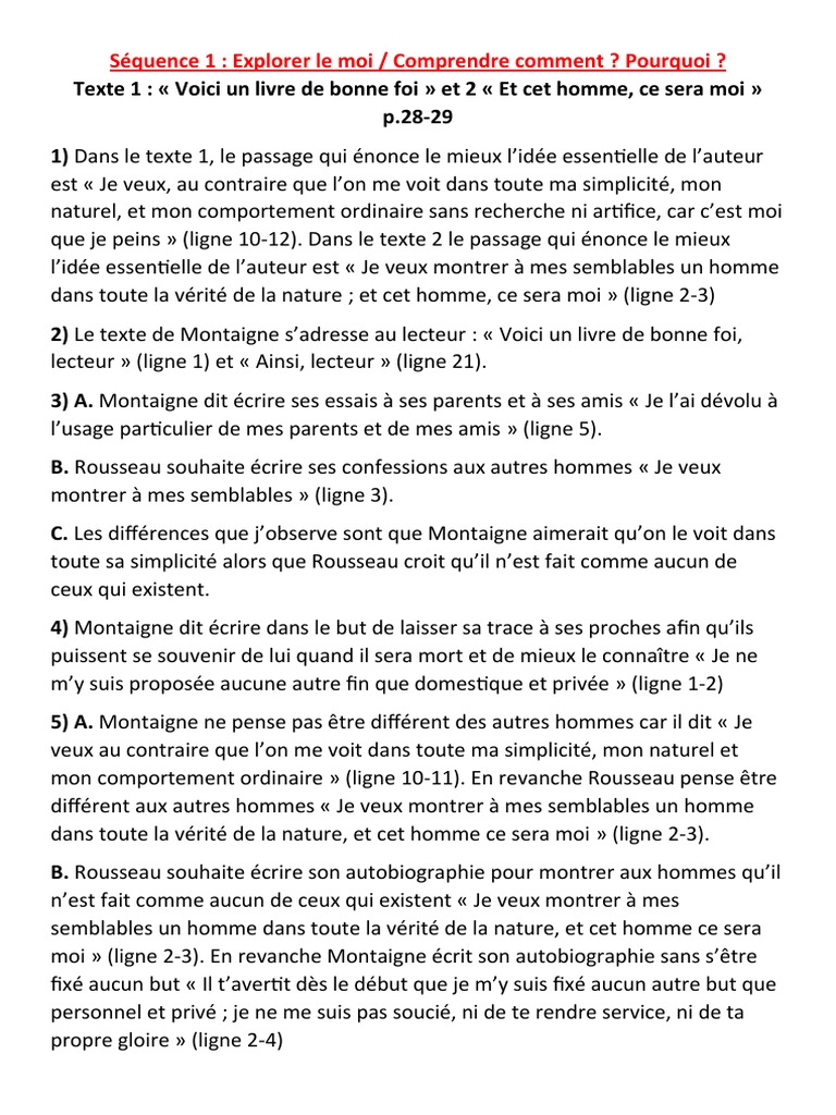 Pacte autobiographique chez Montaigne | PDF | Michel de Montaigne ...