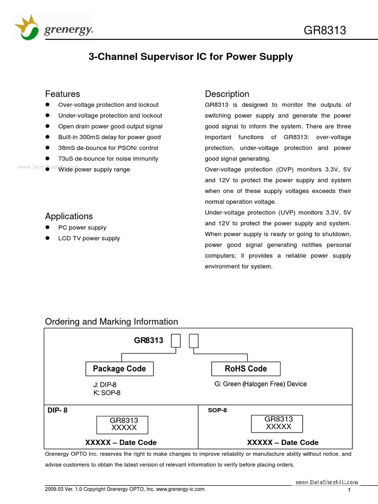 GR8313 Grenergy | PDF | Power Supply | Electrical Components