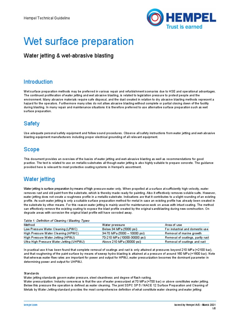 Hempel Wet Surface Preparation Methods Pdf