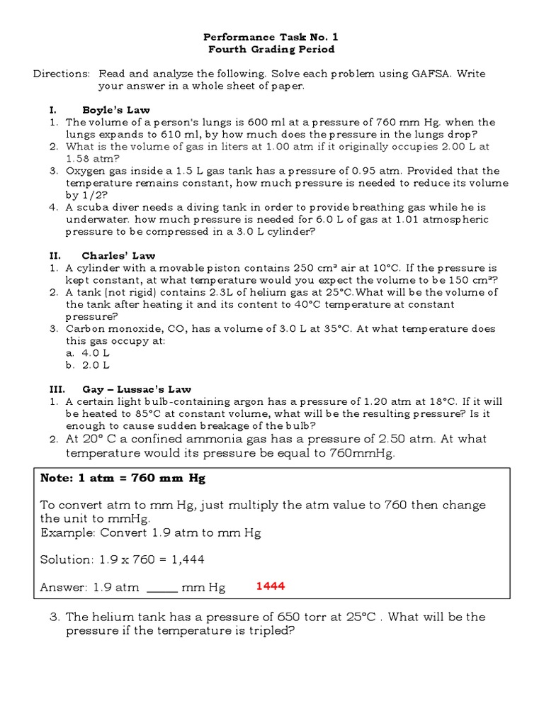 Performance Task No. 1 - 4th Quarter | PDF