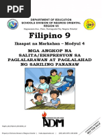 Fil9 - q1 - Mod6 - Pangwakas Na Awtput - FINAL08092020 | PDF