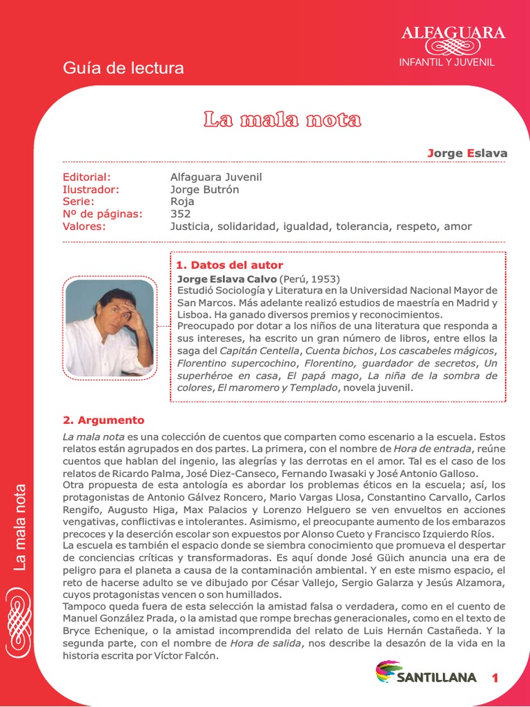 Guía de lectura: La mala nota | PDF