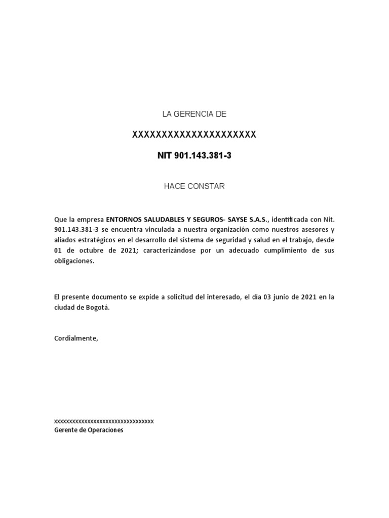 Modelo Certificacion Comercial | PDF Modelo Certificacion Comercial | PDF