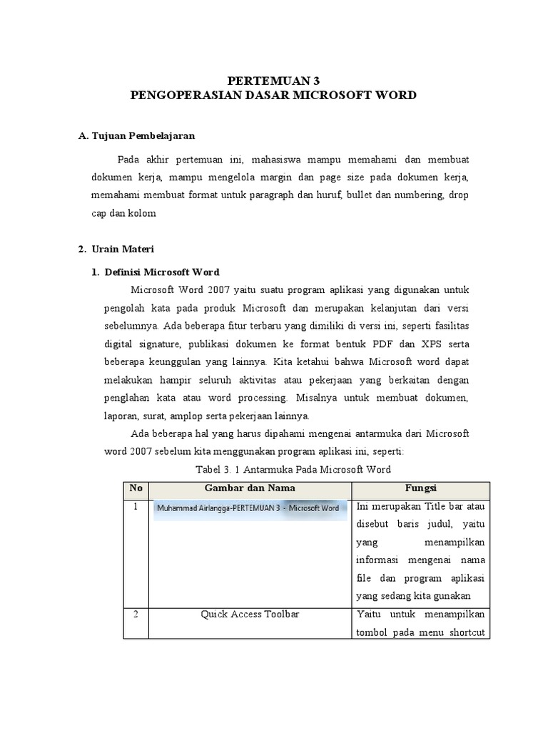 Panduan Dasar Microsoft Word 2007 Pdf