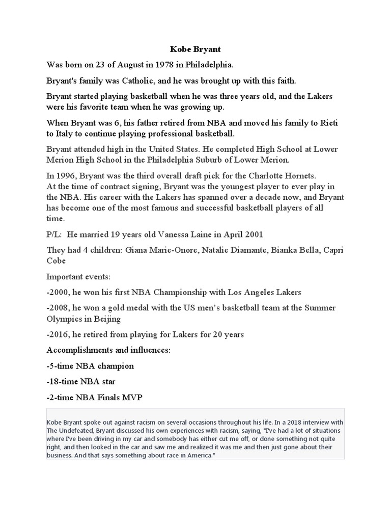 Kobe Bryant 3 | PDF