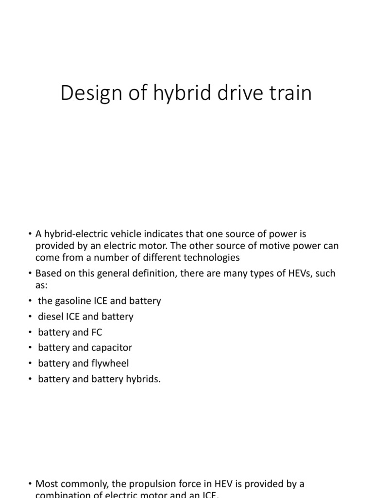 Unit 2 - Part1 - Design of Hybrid Drive Train | PDF | Hybrid Electric ...