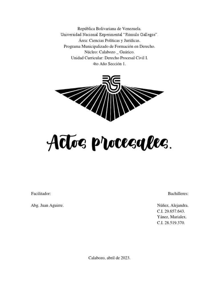 Actos Procesales | PDF | Jurisdicción | Ley procesal