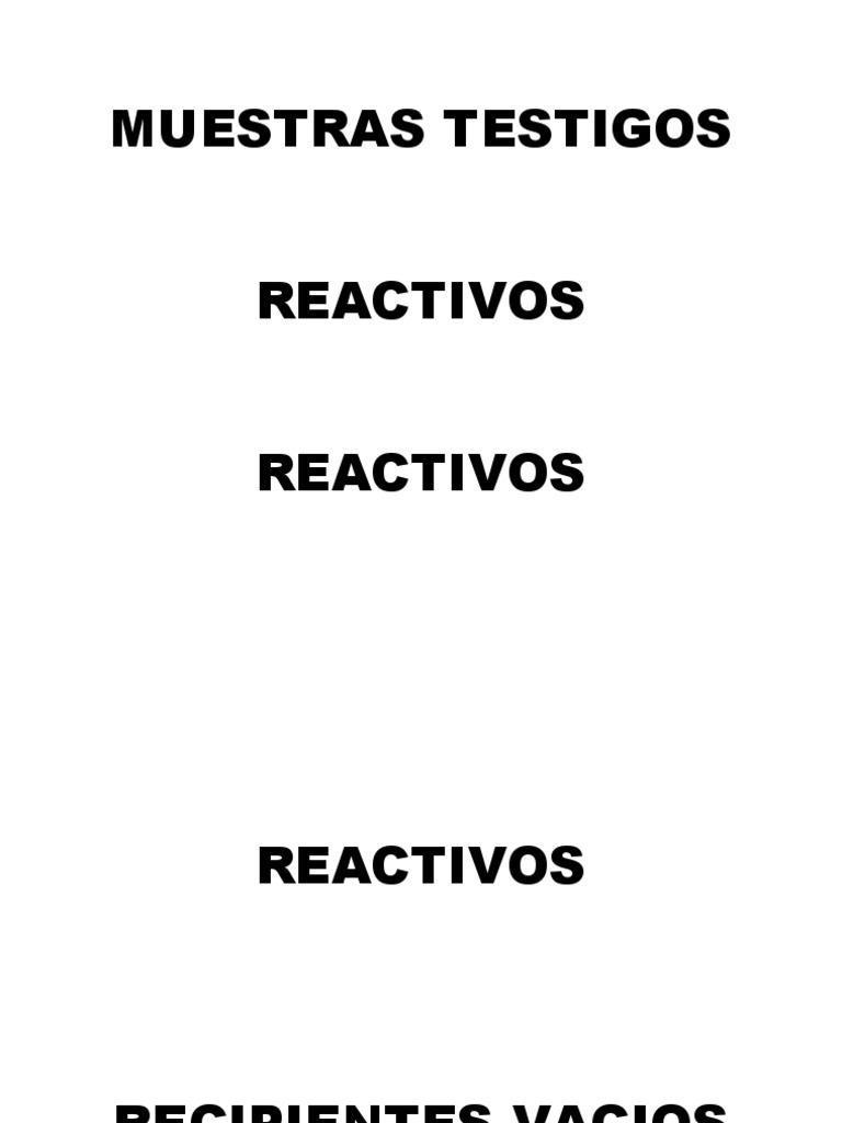 Muestras Testigos | PDF