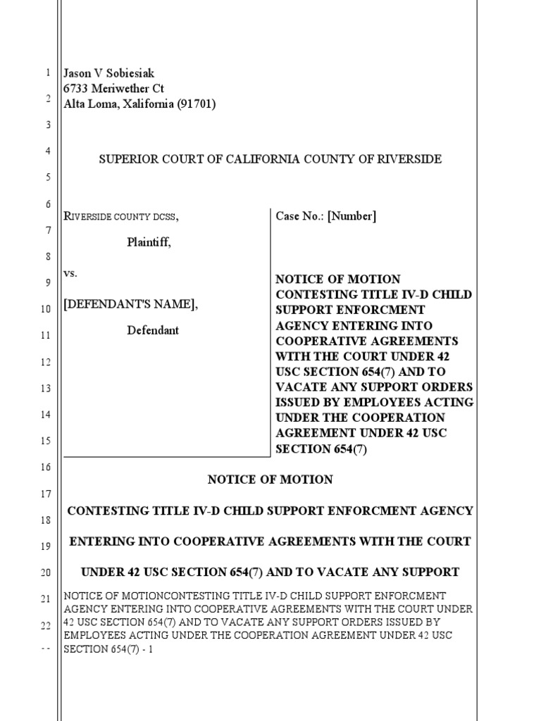 Contesting Title IV-D Child Support Orders | PDF | Coram Nobis | Child ...