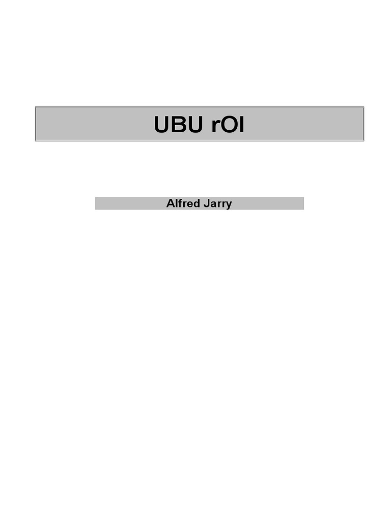 Ubu Roi | PDF