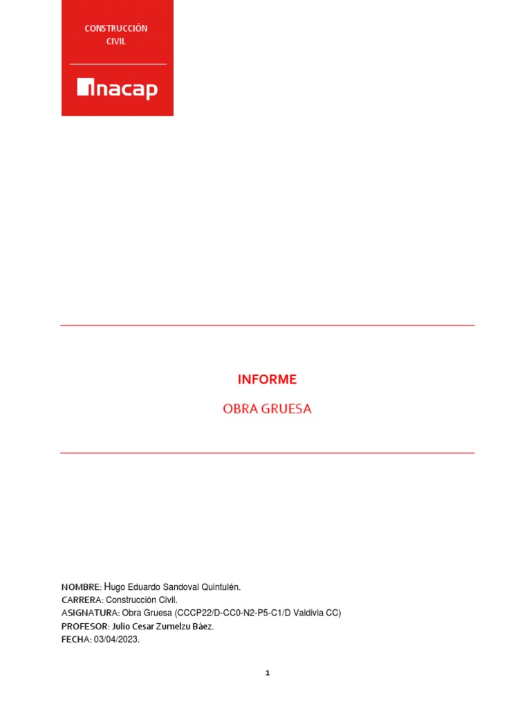 INFORME | PDF | Perforar | Hormigón