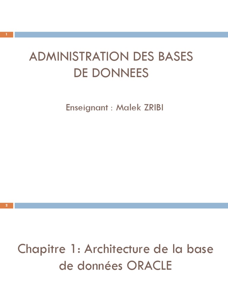 Chapitre1 Architecture Oracle Database | PDF