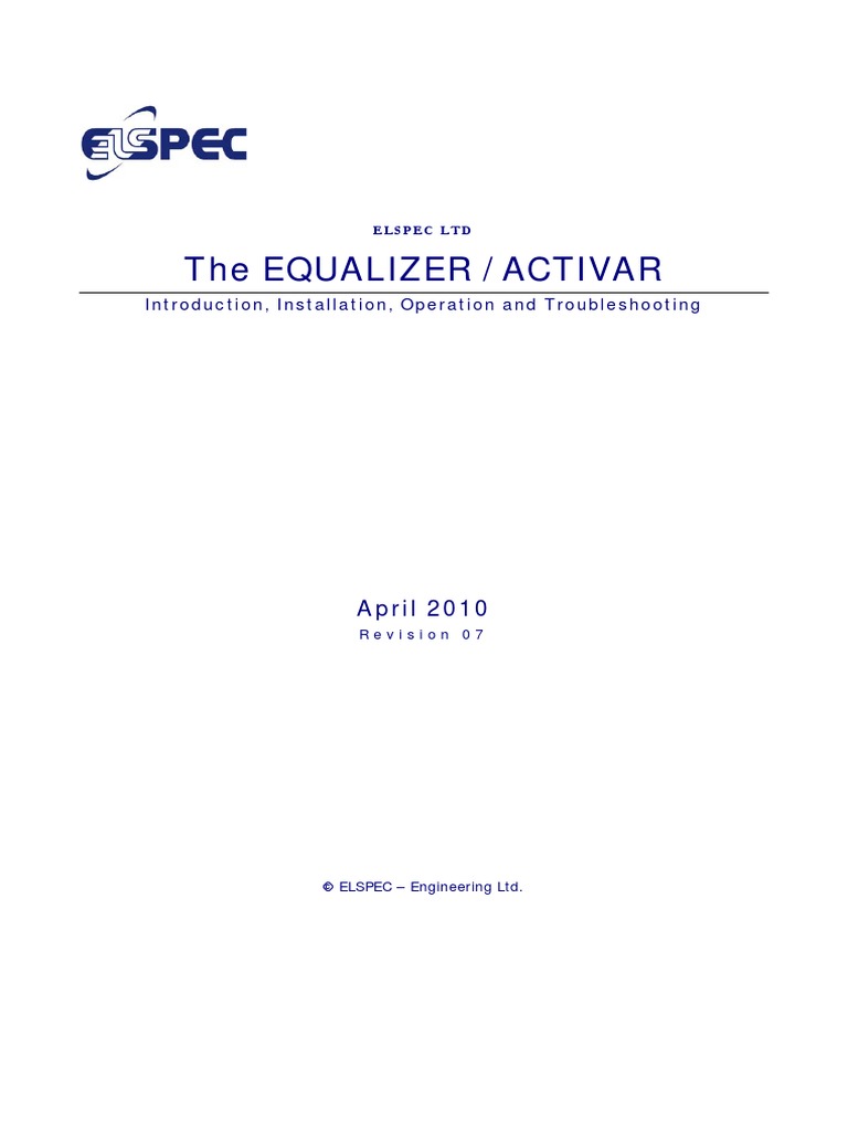 EQC ACR User Manual Rev07 Apr2010 Final | PDF | Capacitor | Mains ...