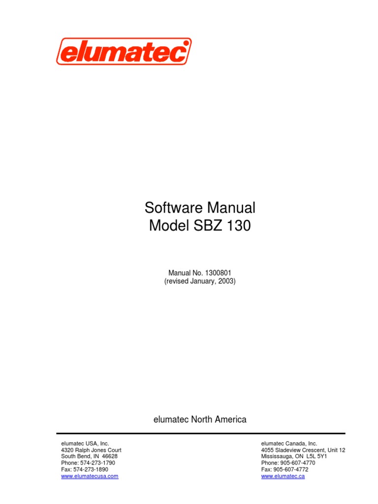 Elumatec SBZ 130 Software Manual | PDF | Menu (Computing)
