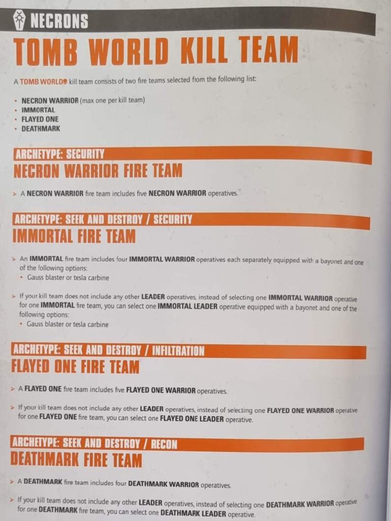 Xenos - Tomb World (Necrons) Kill Team | PDF