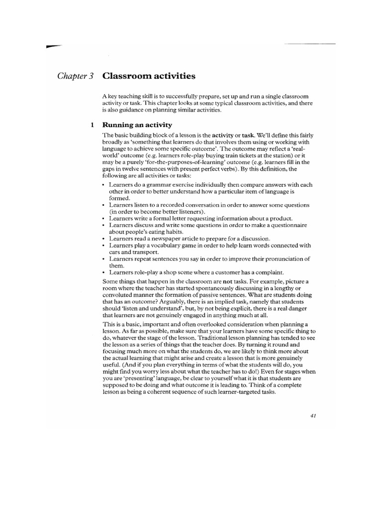 Classroom Activities PDF
