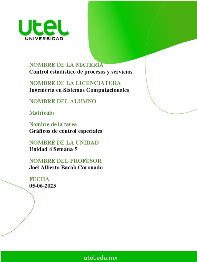 Unidad 4 Semana 5 Gráficos de Control Especiales | PDF | Finanzas y dinero