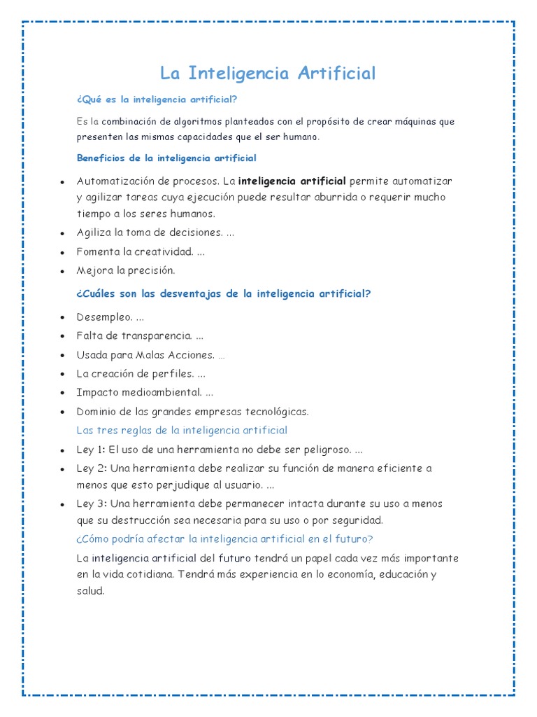 La Inteligencia Artificial | PDF