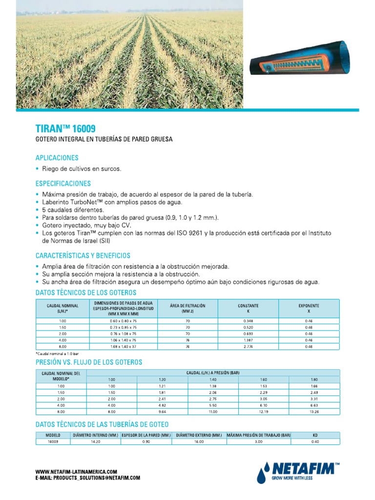 Ficha Tecnica Dripnet PC 16350 | PDF