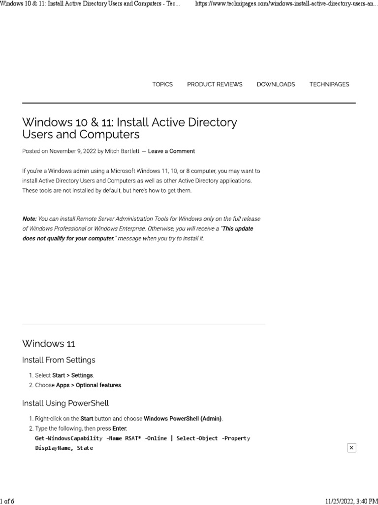 WindowsTH-KB2693643-x64 Windows 10 & 11 Install Active Directory Users and Computers | PDF ...