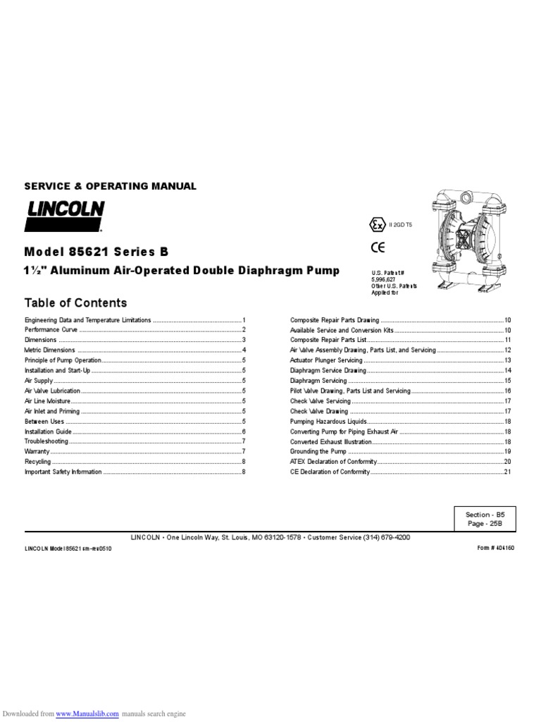 Model 85621 Series B 1 Aluminum Air-Operated Double Diaphragm Pump ...
