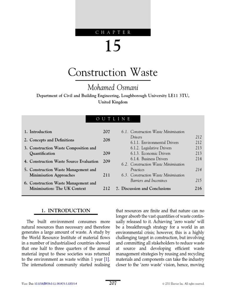 Construction Waste Management Stats | PDF | Waste Management | Recycling