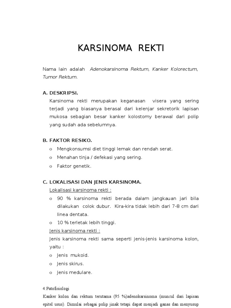 Konsep Dasar CA Recti - Colostomi | PDF