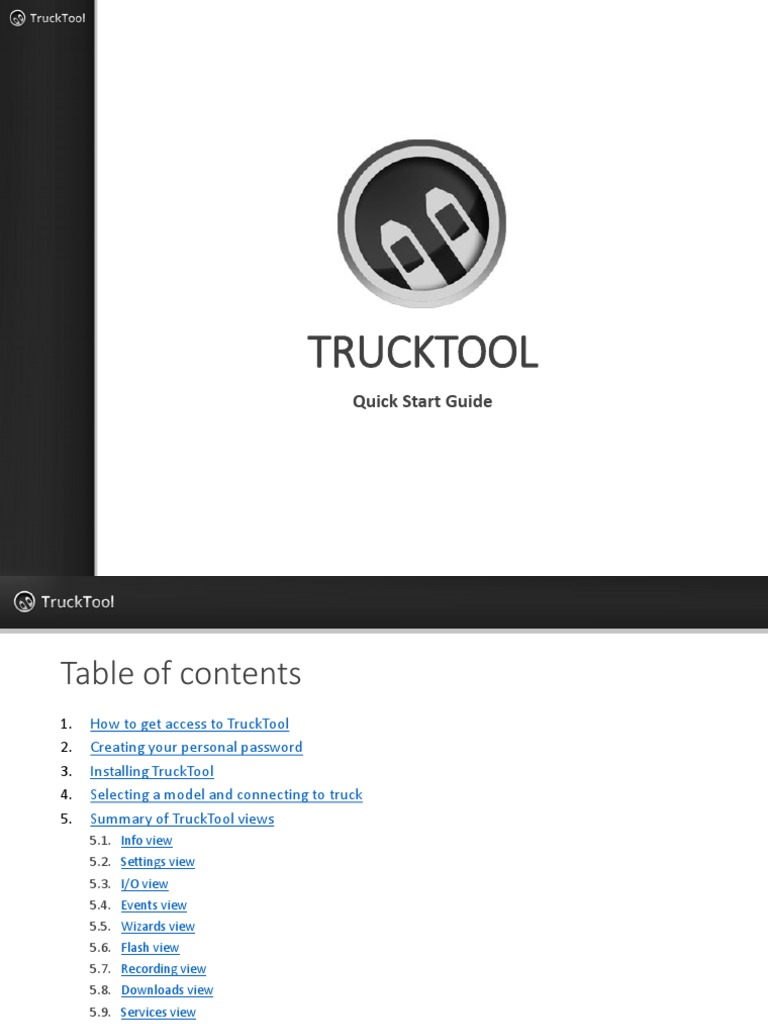 TruckTool QuickStartGuide | PDF