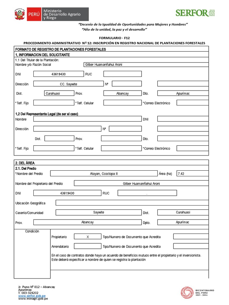 FORMULARIO 12 - FINAL (1) Gilber | PDF