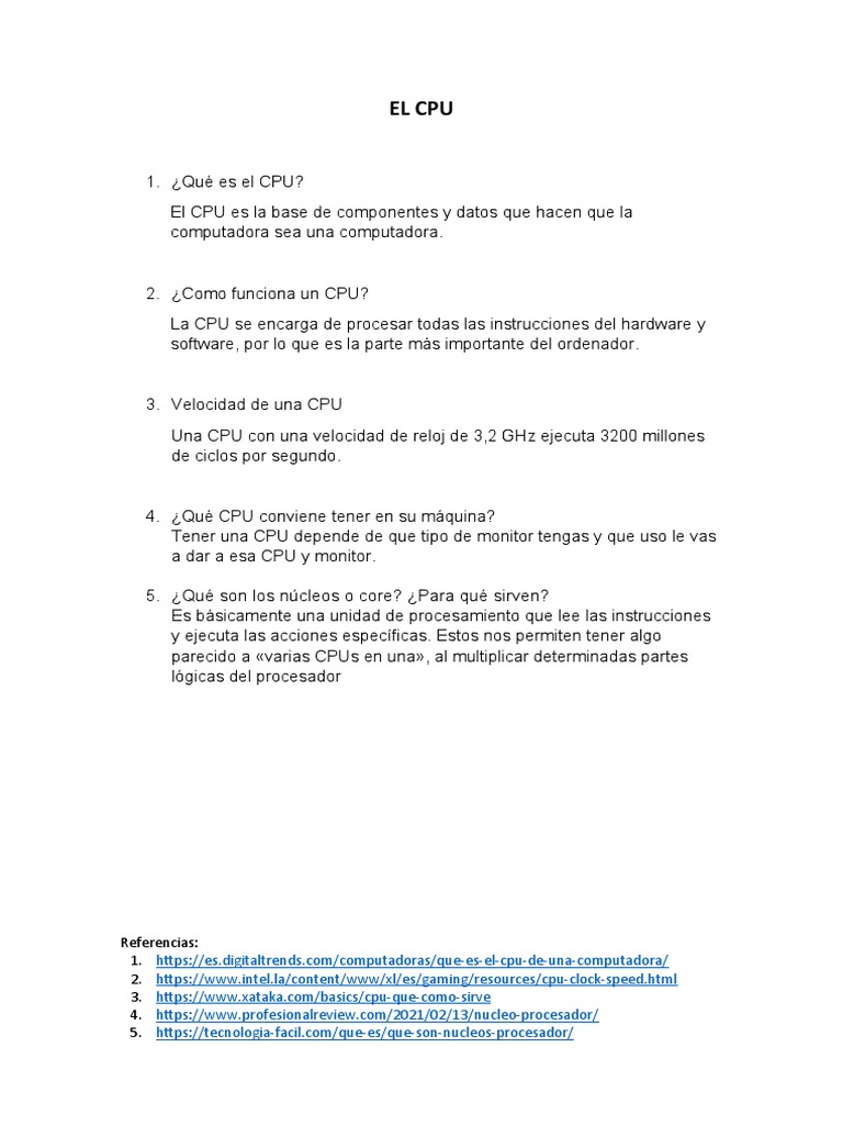 Que Es El CPU | PDF