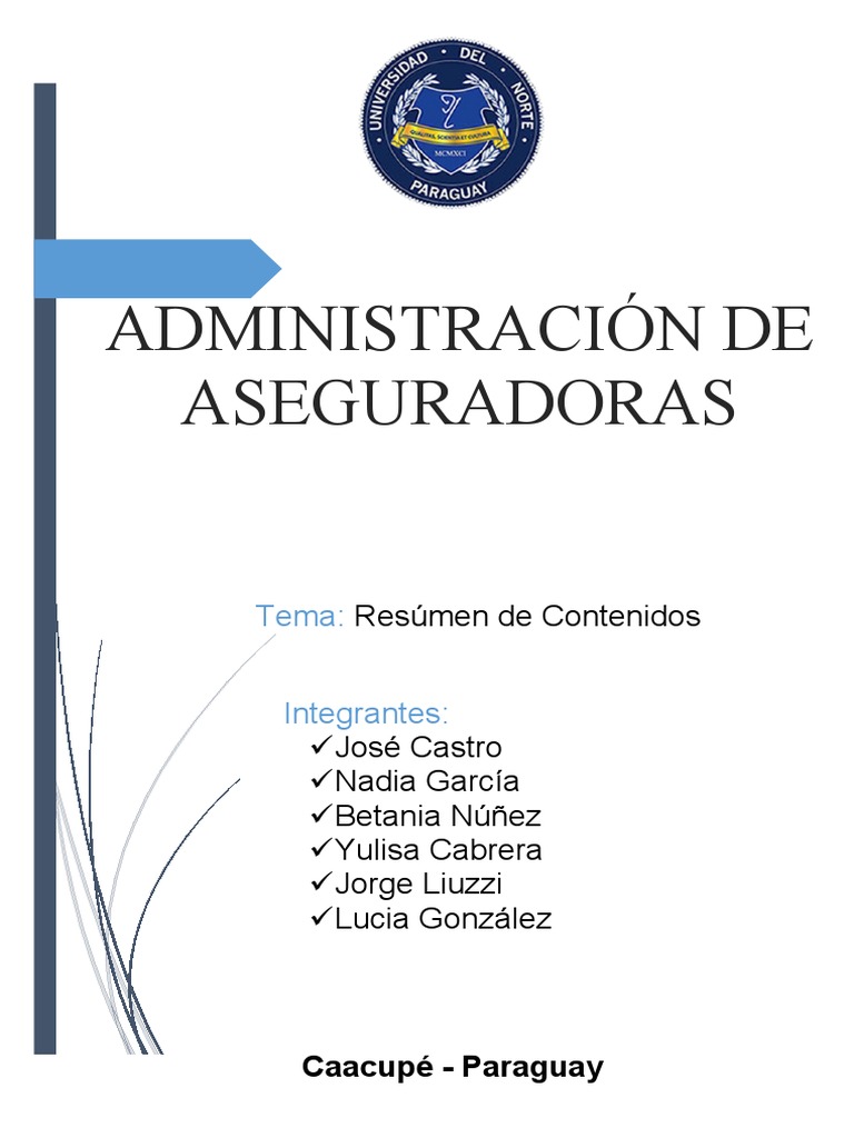 Unidad 8. Resumen. Administracion de Aseguradoras | PDF | Seguro | Contabilidad