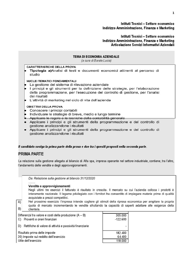 Esempio 1 Prova D'esame | PDF