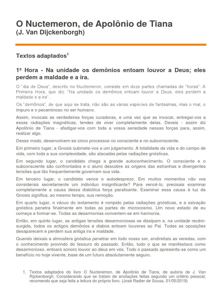 Anotações - O Nuctemeron | PDF | Gnosticismo | Vida