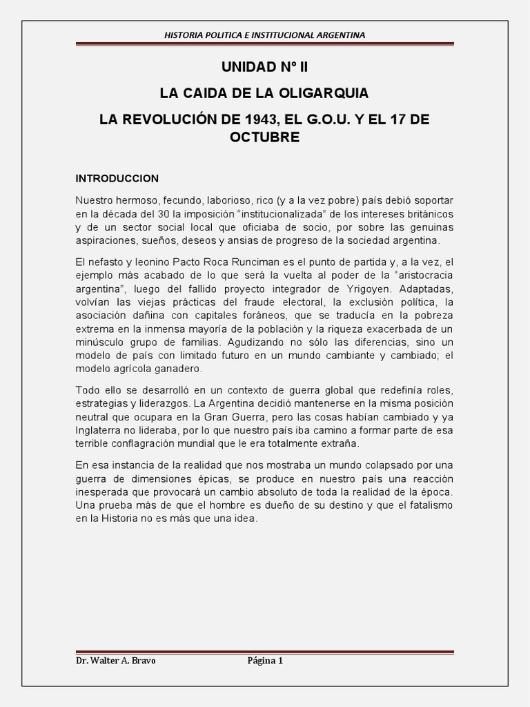 El G.O.U. y la Revolución de 1943 | PDF | Argentina