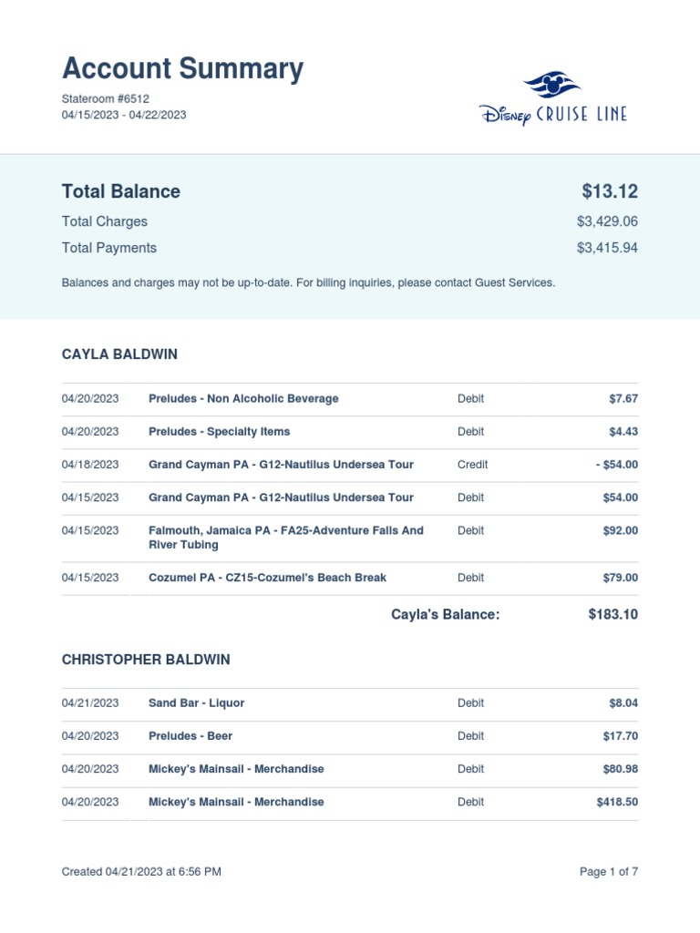 Guest Folio Document | PDF
