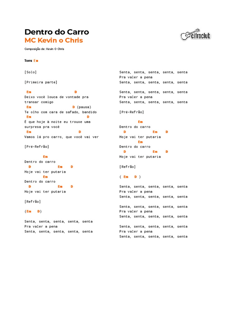 03 Cifra Club - MC Kevin o Chris - Dentro Do Carro | PDF