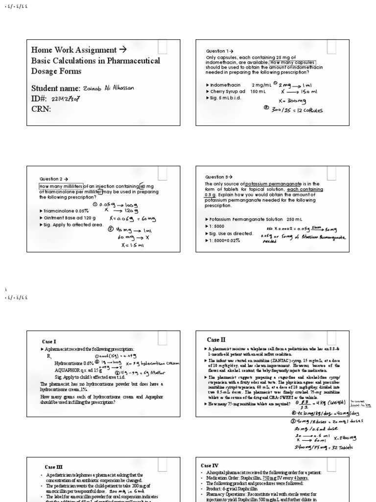 Home Work Assignment | PDF | Pharmacy | Intravenous Therapy