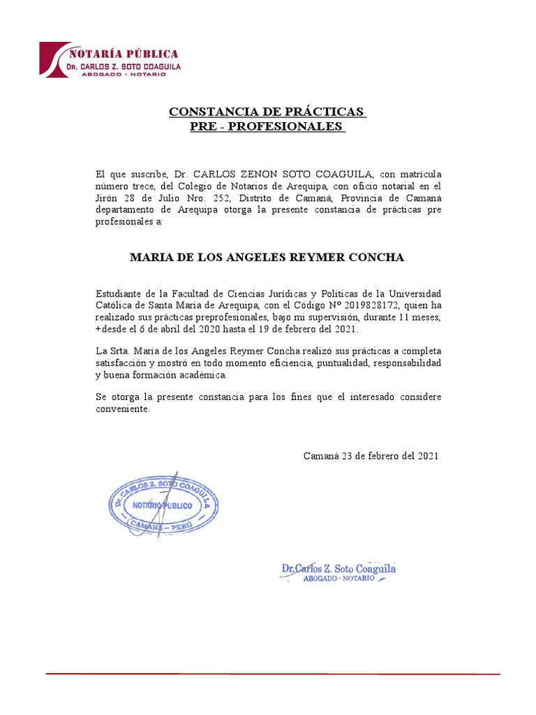 Constancia de Prácticas | PDF